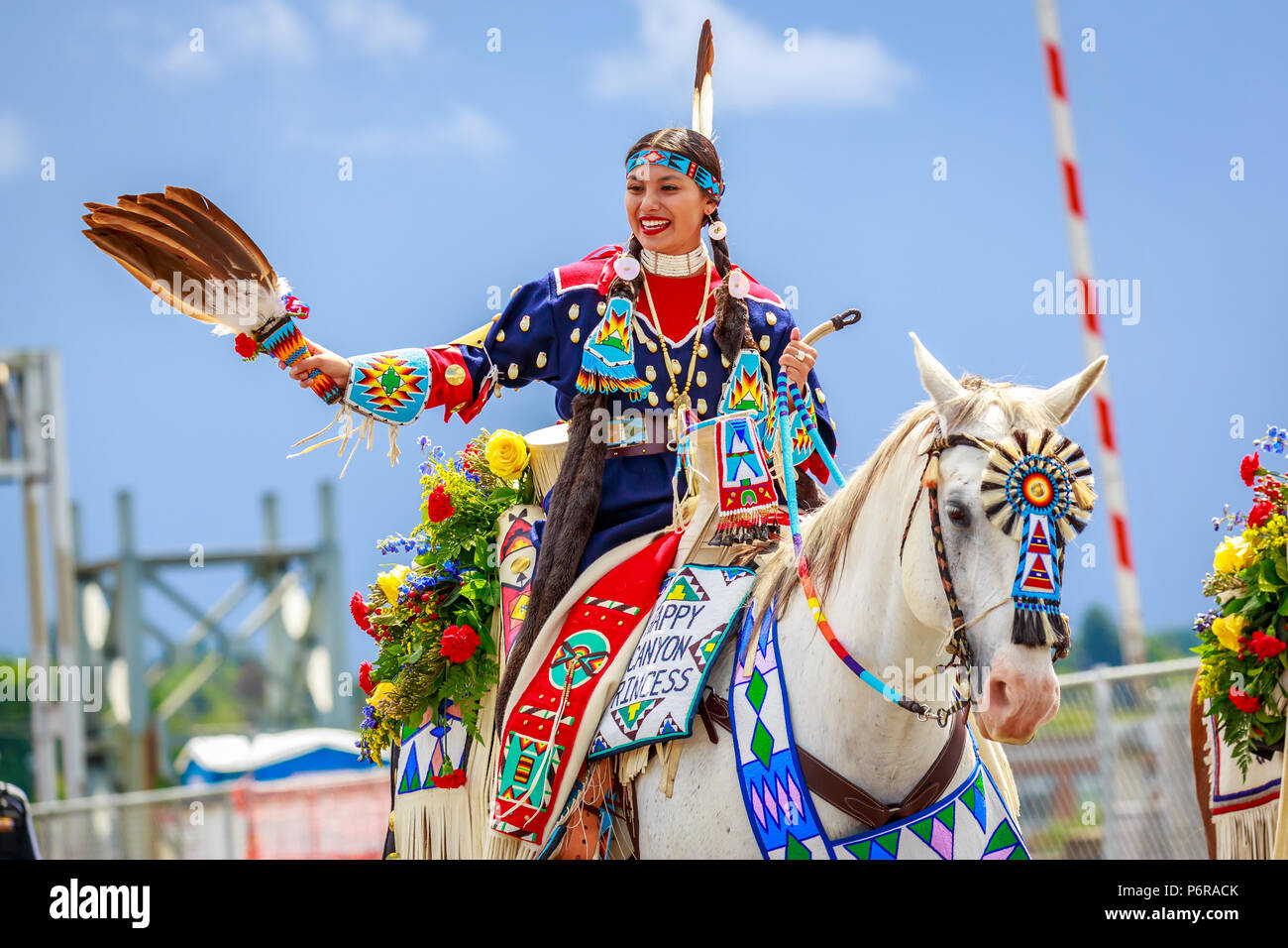 Portland, Oregon, USA - June 9, 2018: Happy Canyon Princess in the ...