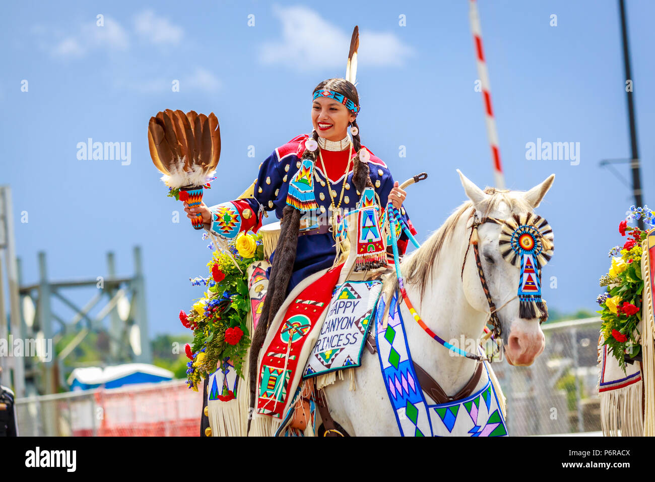 Portland, Oregon, USA - June 9, 2018: Happy Canyon Princess in the ...