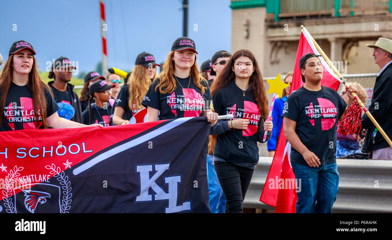 Portland, Oregon, USA - June 9, 2018: Kentlake High School Marching ...