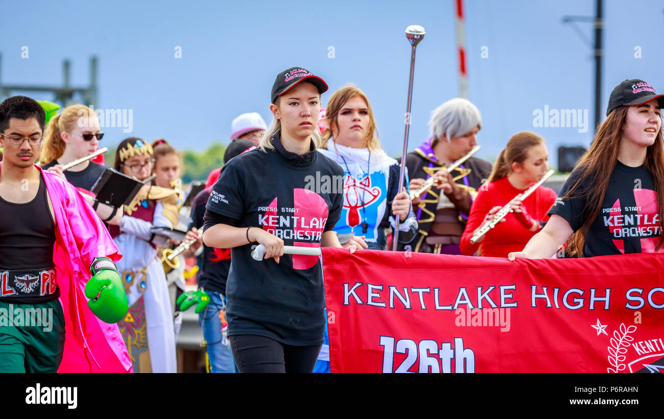 Portland, Oregon, USA - June 9, 2018: Kentlake High School Marching ...