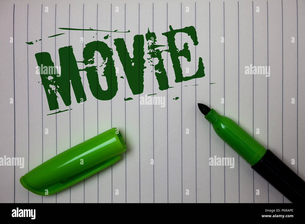 Handwriting text Movie. Concept meaning Cinema or television film ...