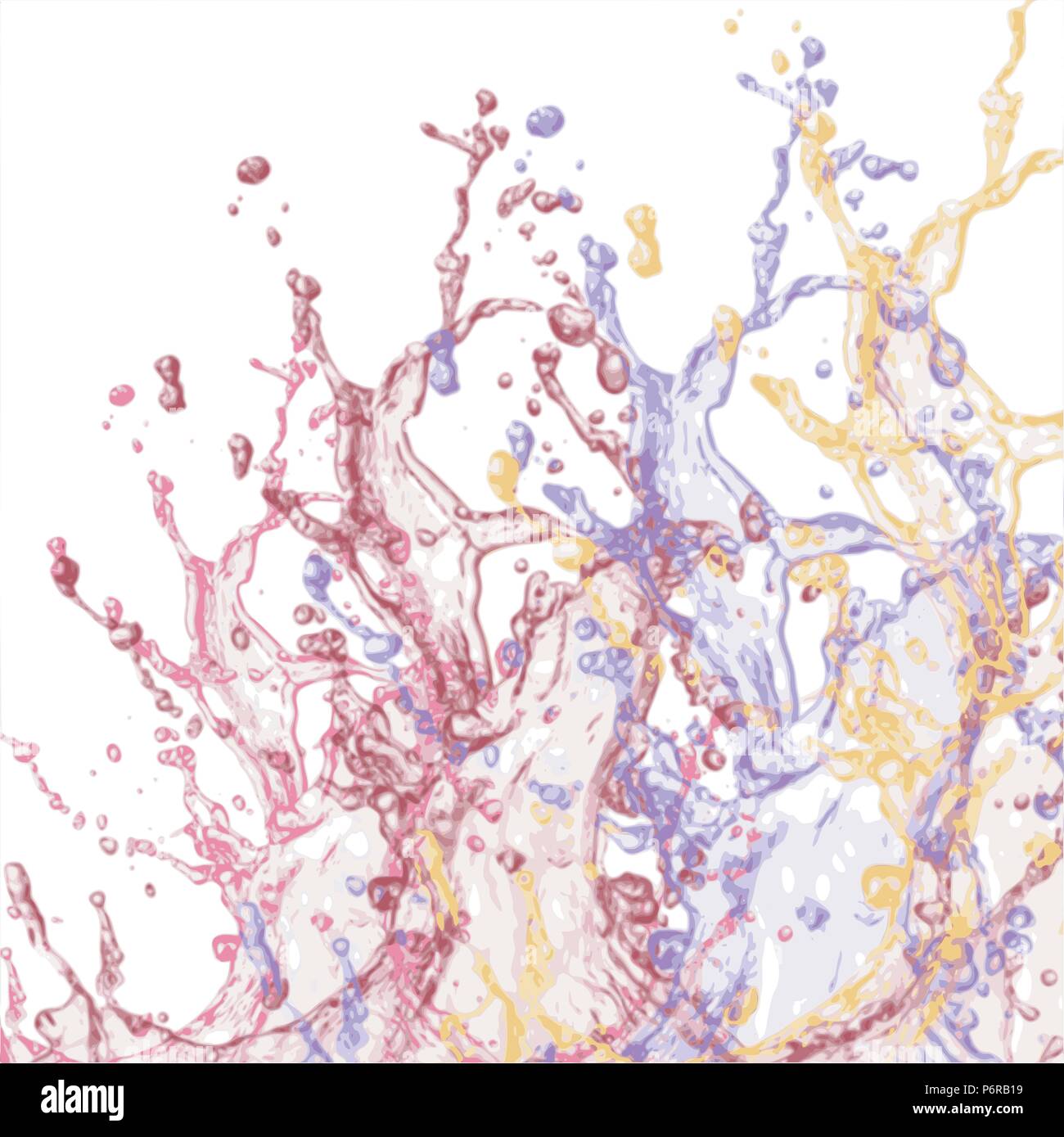 multicolor water splash pattern on white background, vector ...