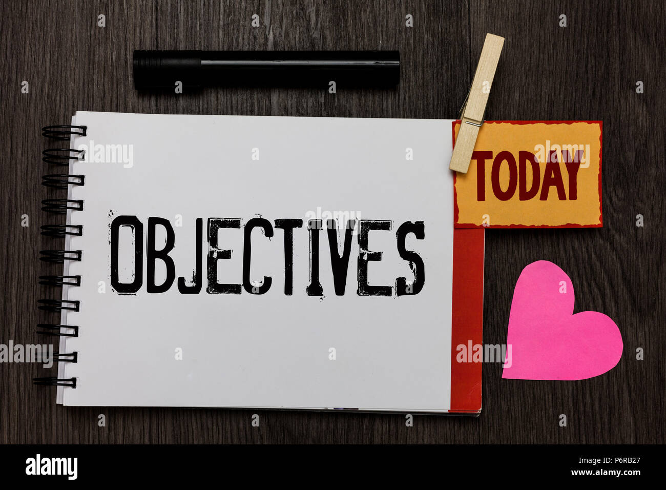 Word writing text Objectives. Business concept for Goals planned to be ...