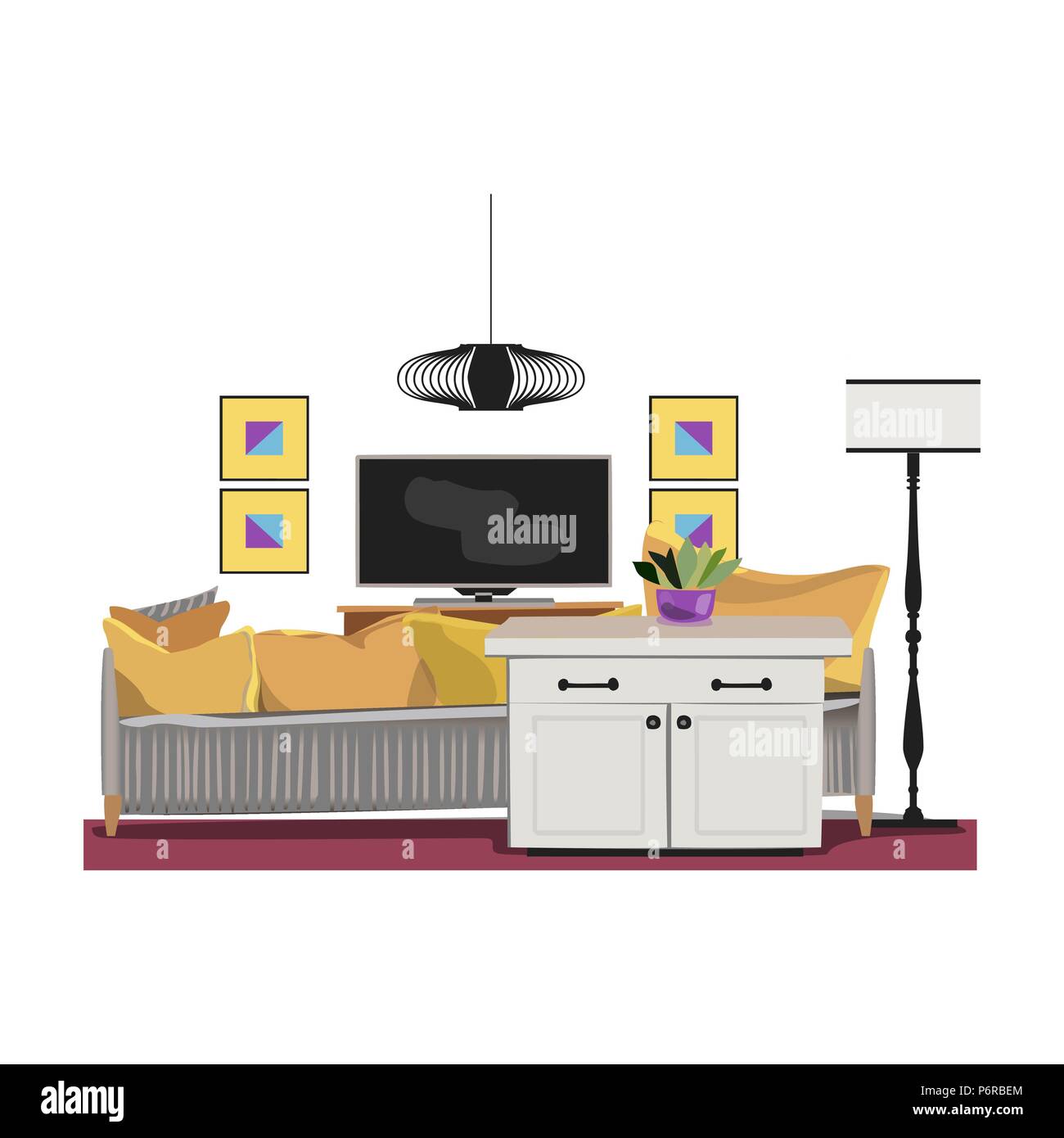 Yellow cupboard lounge Cut Out Stock Images & Pictures - Alamy