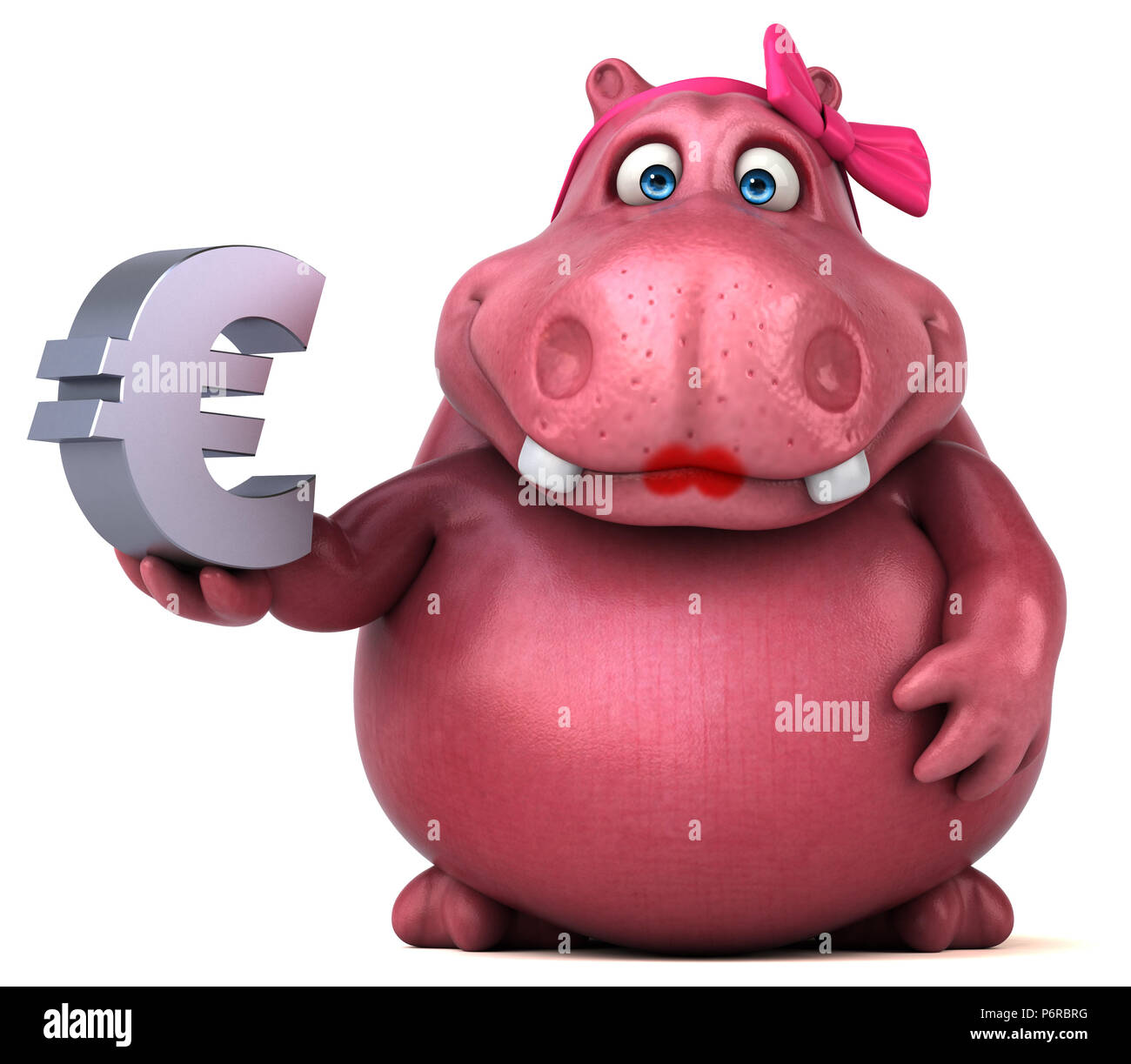 Pink Hippo - 3D Illustration Stock Photo - Alamy