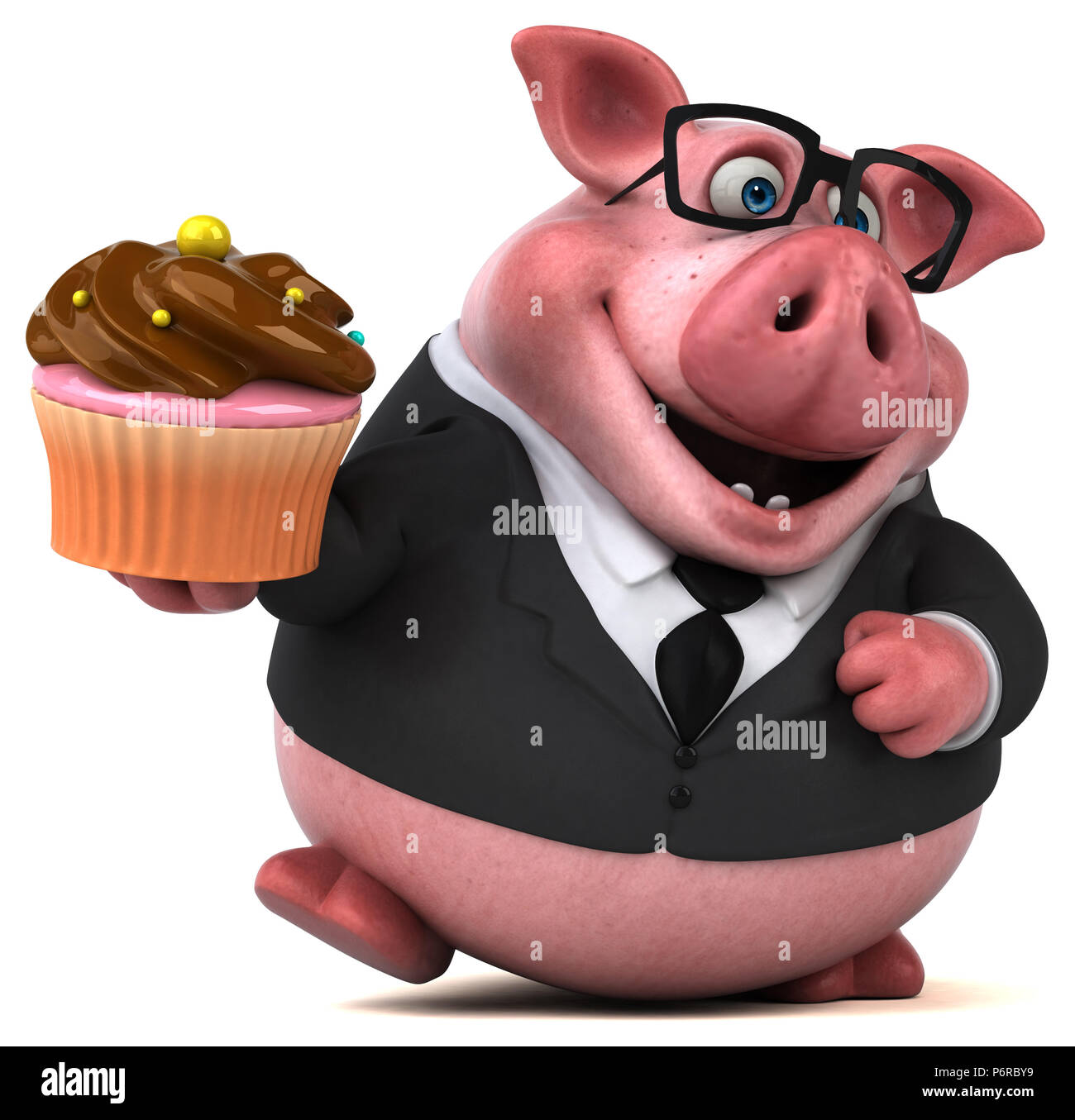 Fun pig - 3D Illustration Stock Photo - Alamy