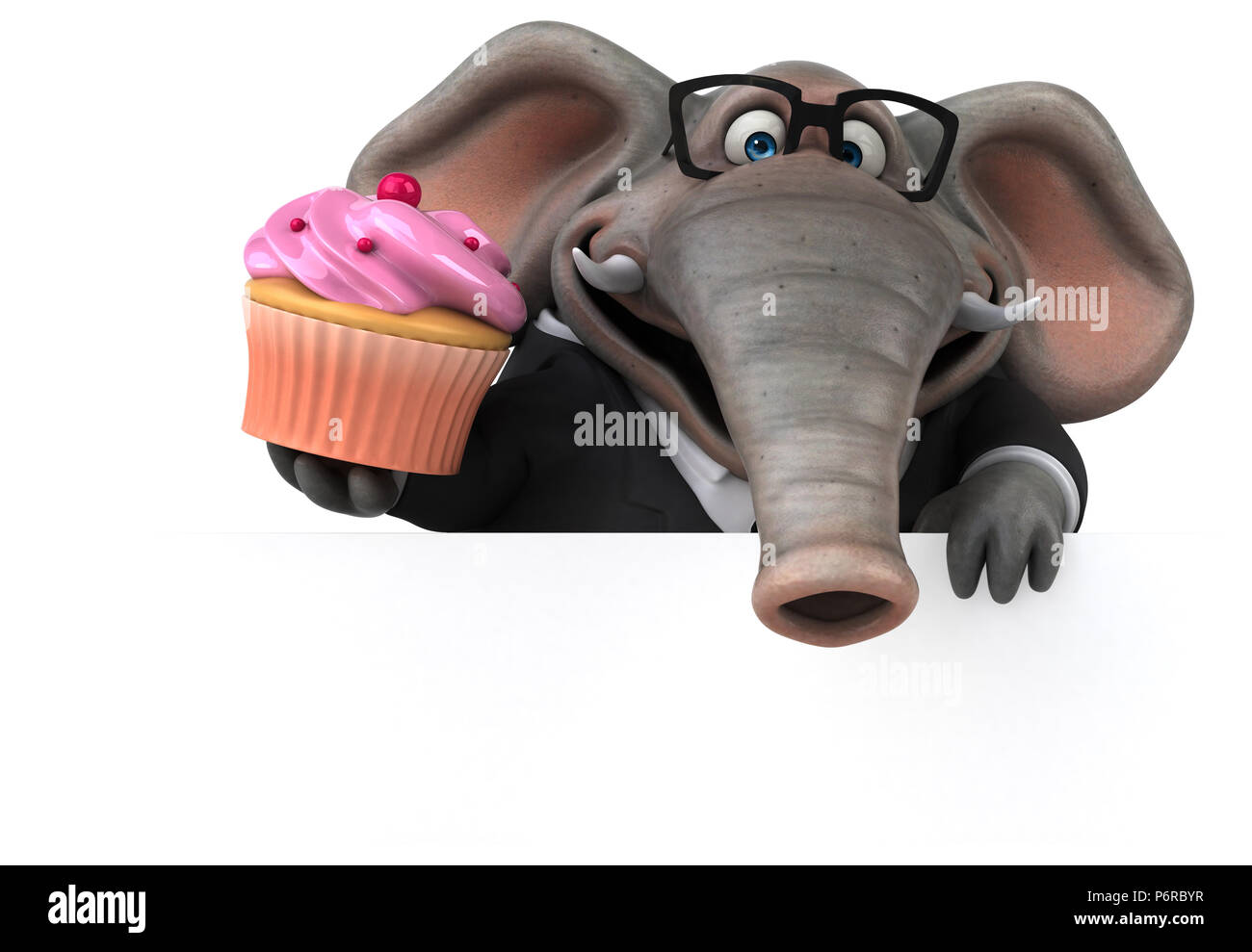 Fun elephant - 3D Illustration Stock Photo - Alamy