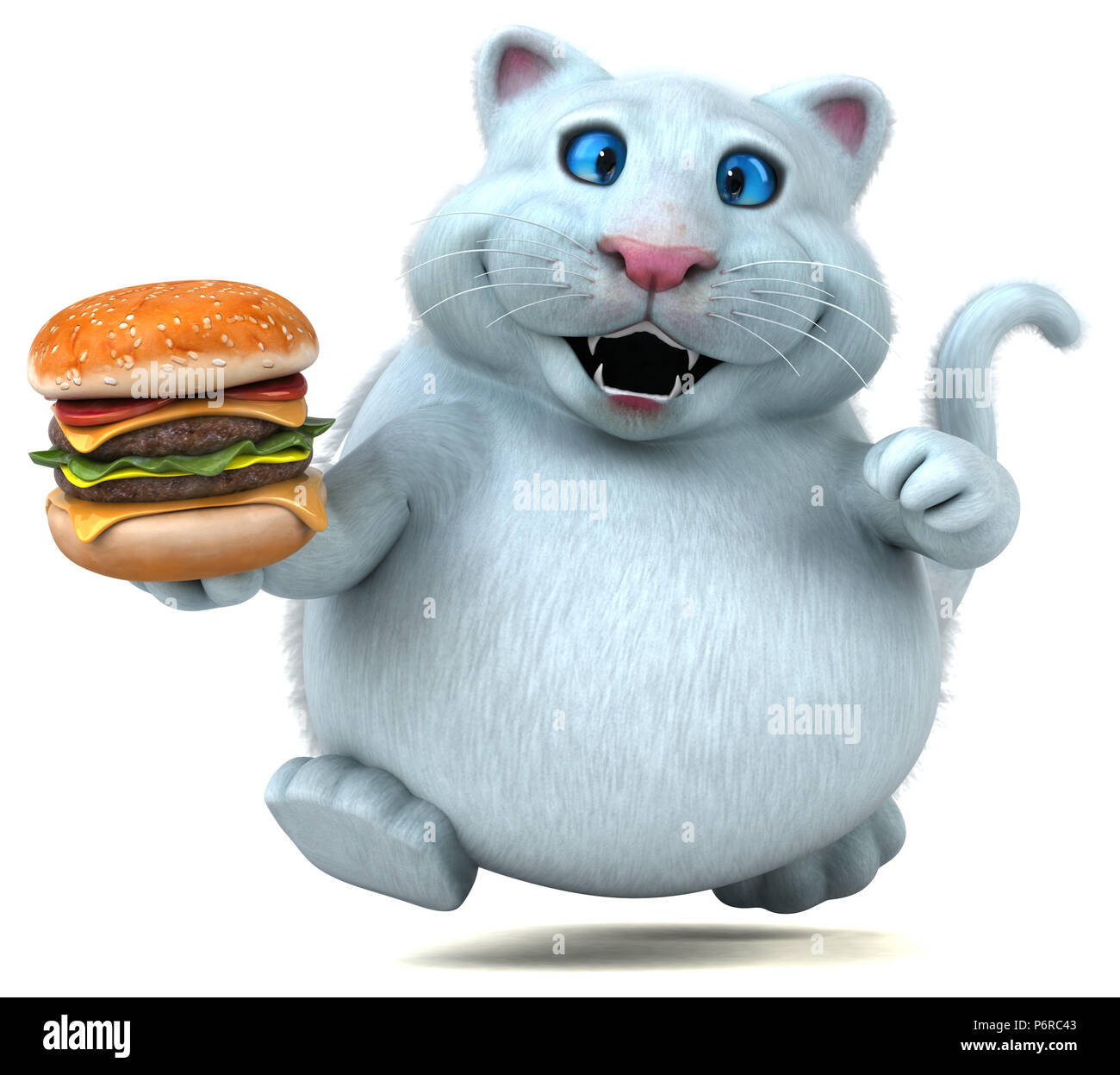 Fun cat - 3D Illustration Stock Photo - Alamy