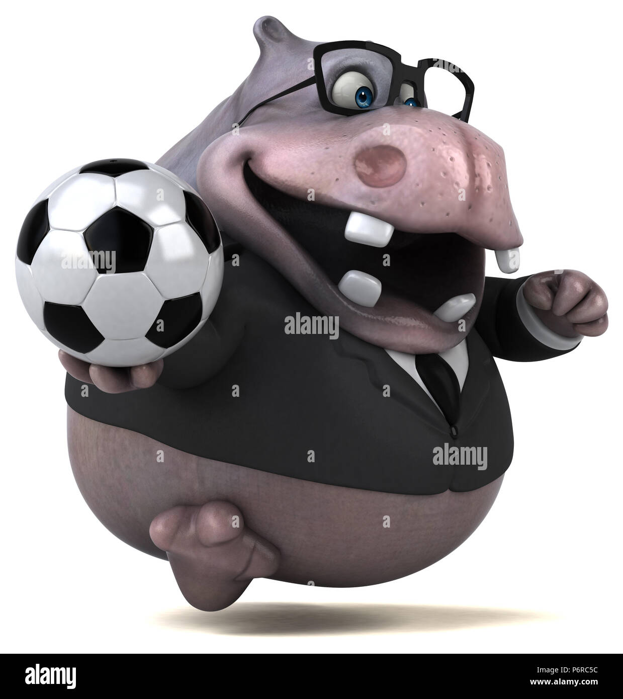 Fun hippo - 3D Illustration Stock Photo - Alamy