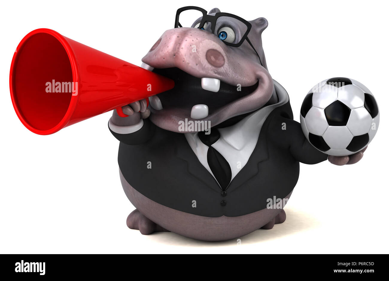 Fun hippo - 3D Illustration Stock Photo - Alamy