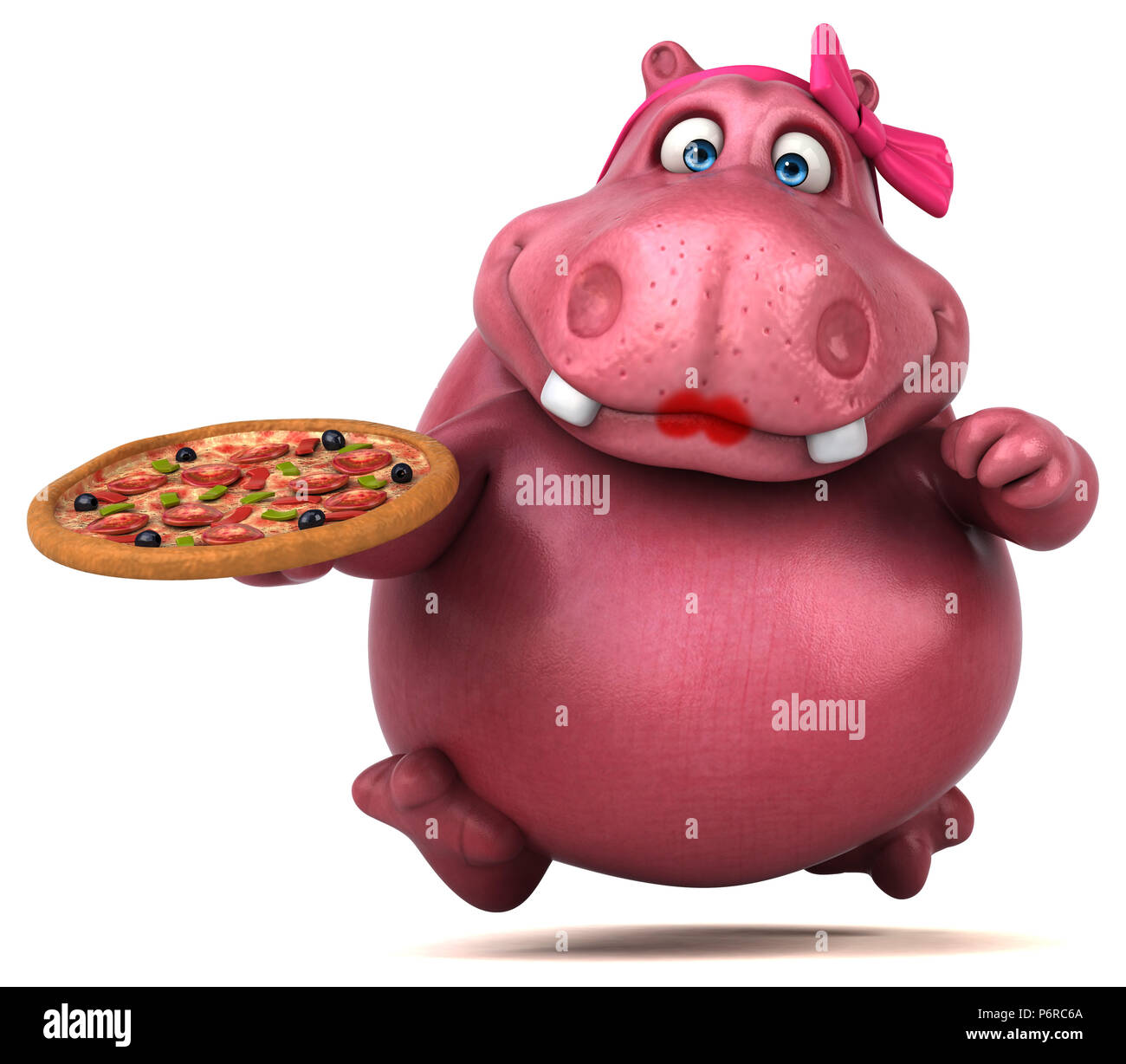 Pink Hippo - 3D Illustration Stock Photo - Alamy