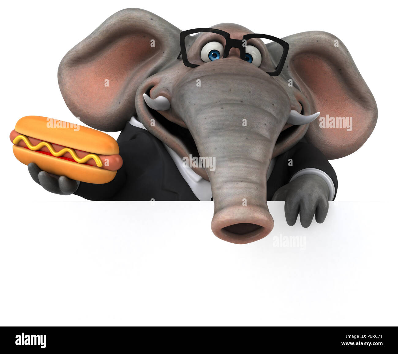 Fun elephant - 3D Illustration Stock Photo - Alamy