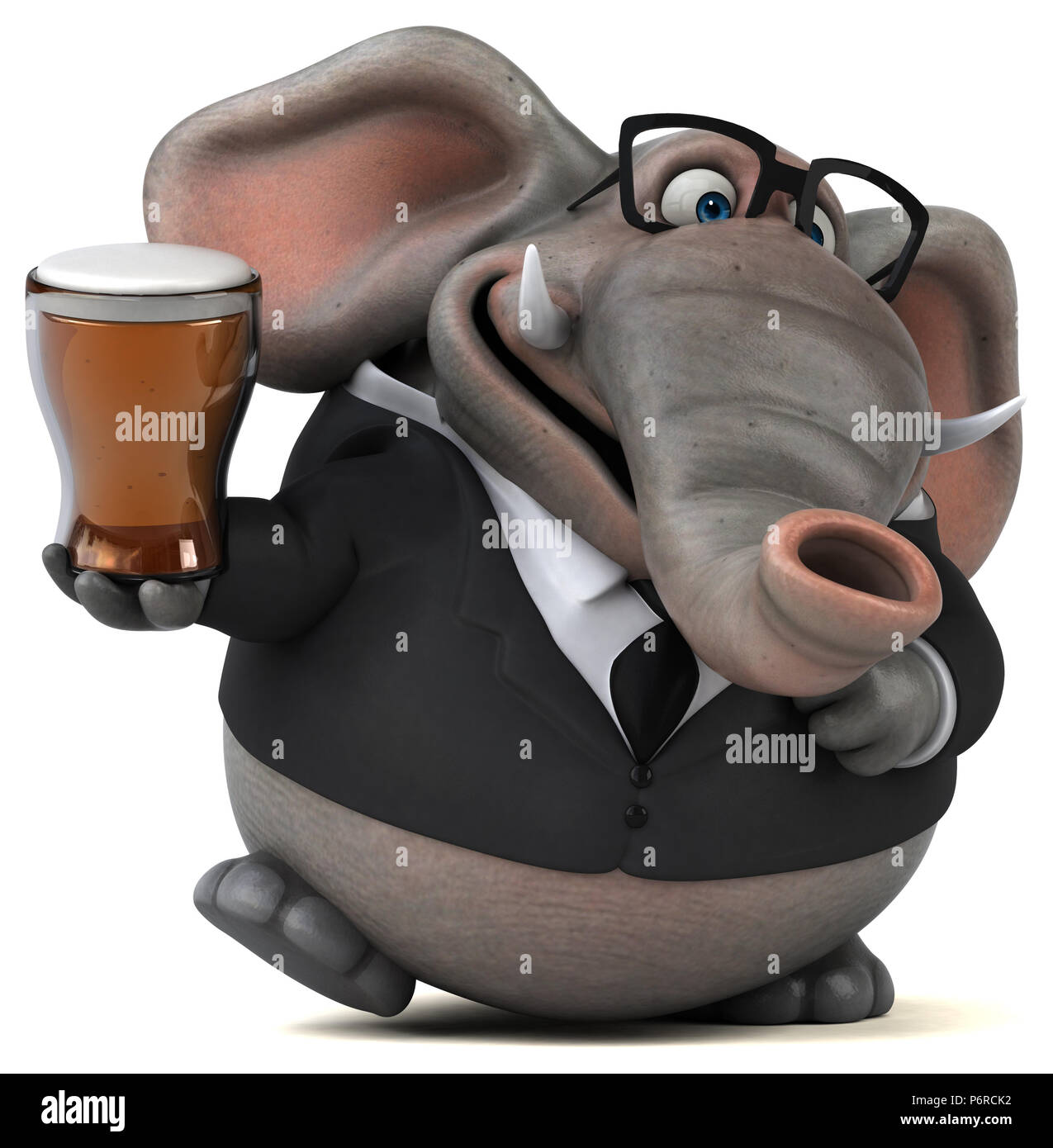 Fun elephant - 3D Illustration Stock Photo - Alamy