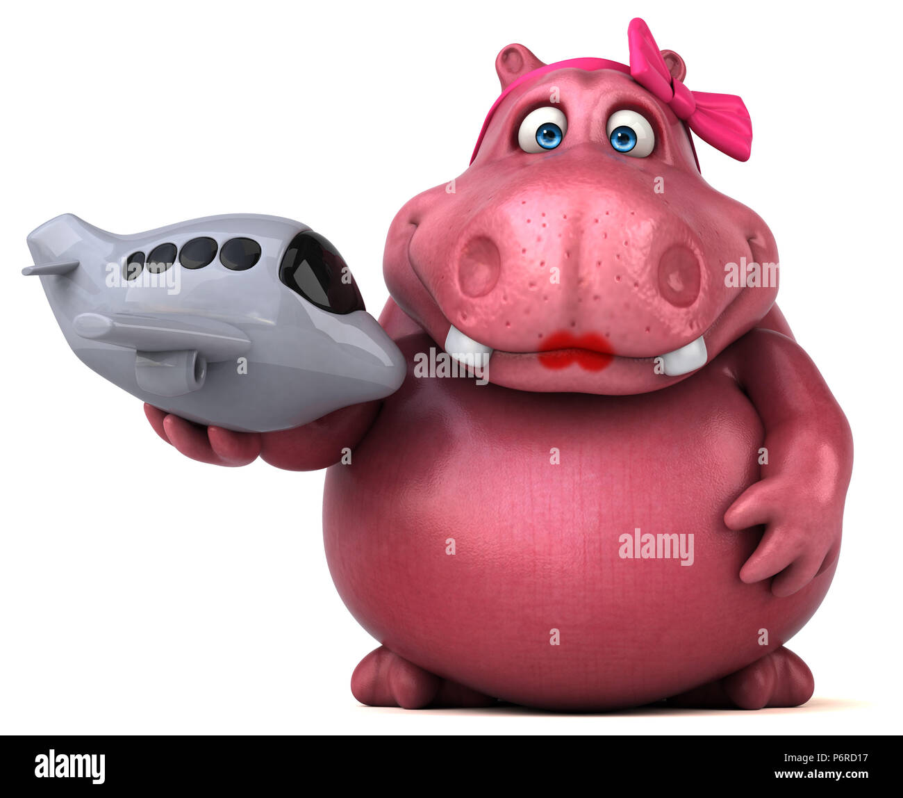 Pink Hippo - 3D Illustration Stock Photo - Alamy