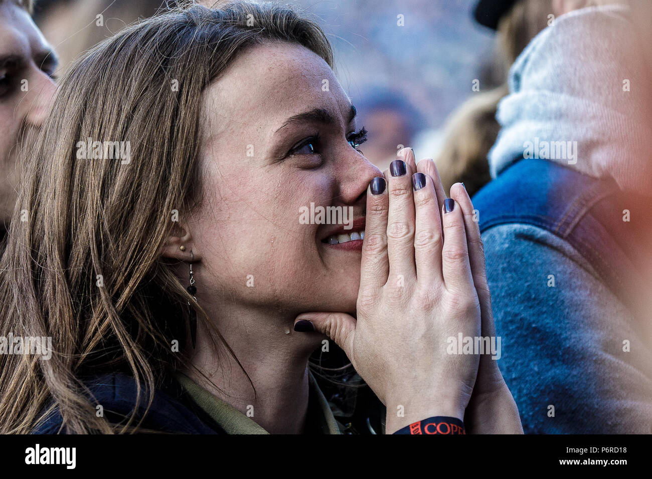 Denmark, Copenhagen - June 21, 2018. Enthusiastic heavy metal fans have ...