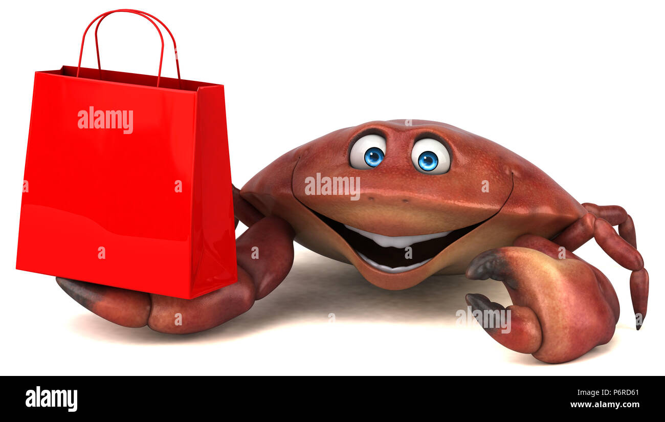 Fun crab - 3D Illustration Stock Photo - Alamy