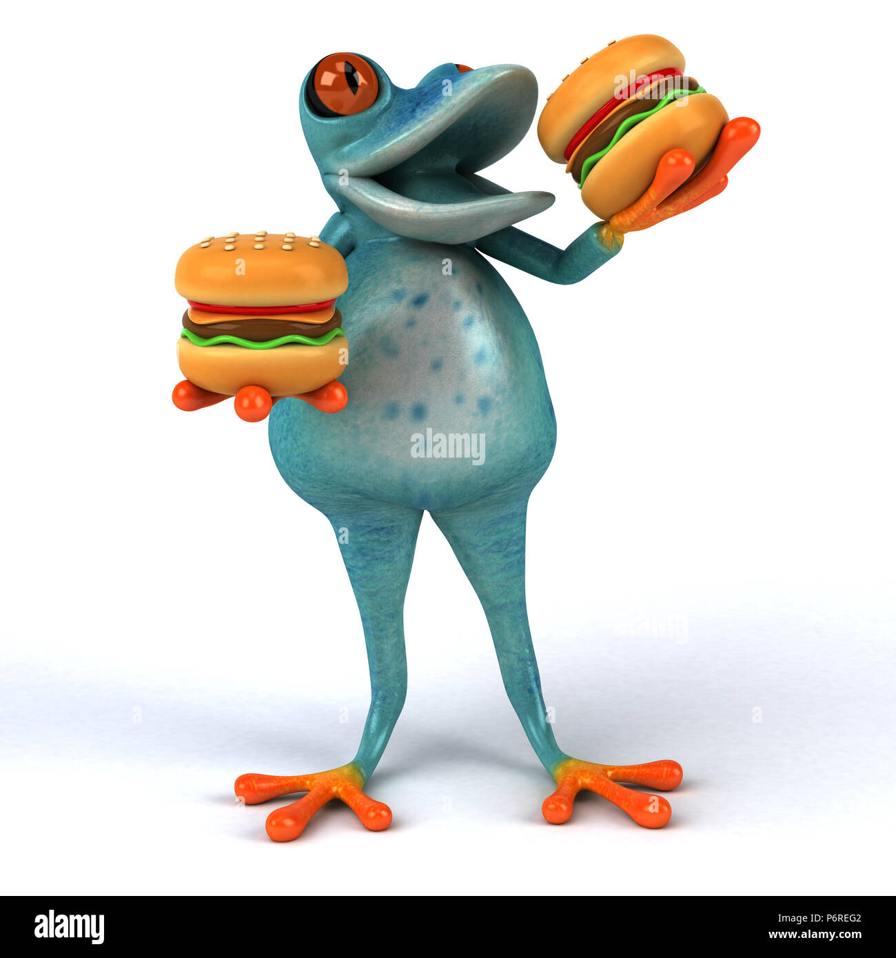 Fun frog - 3D Illustration Stock Photo - Alamy