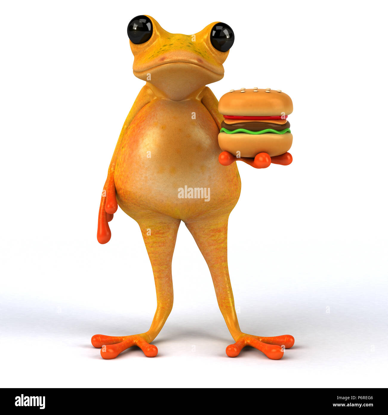 Fun frog - 3D Illustration Stock Photo - Alamy