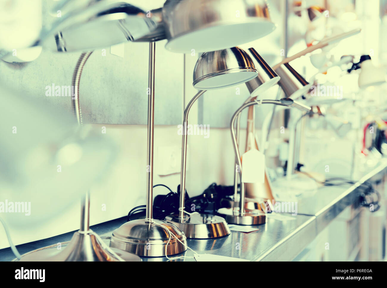 Picture of different fashionable modern stylish desk lamp in the ...