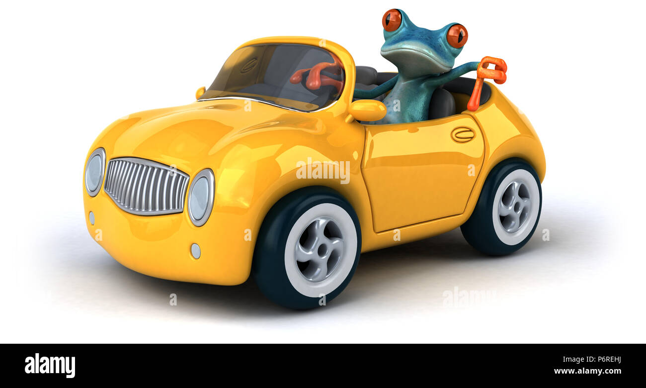 Fun frog- 3D Illustration Stock Photo - Alamy