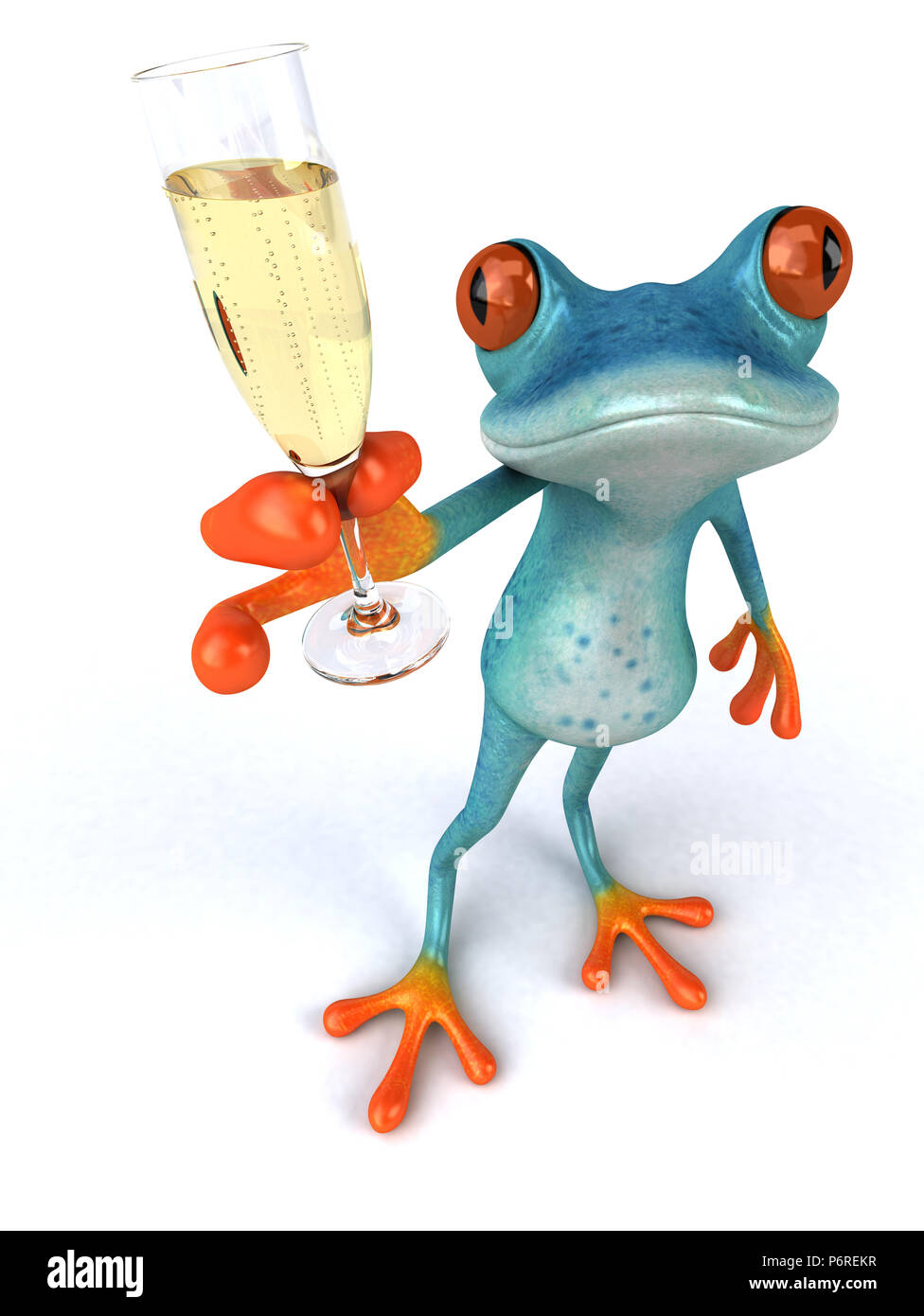 Fun frog - 3D Illustration Stock Photo - Alamy
