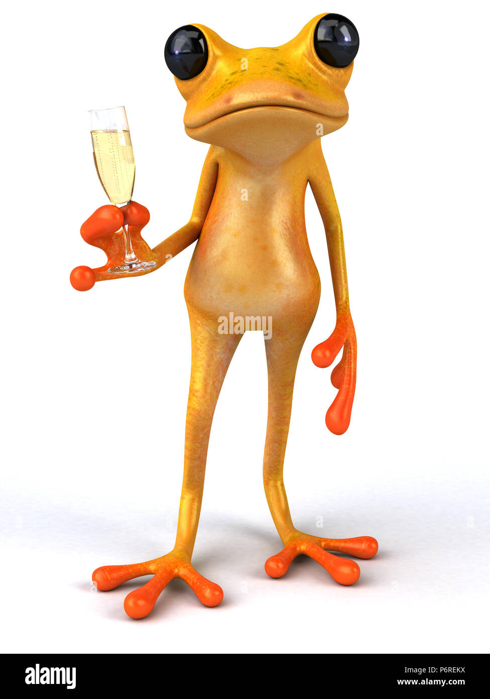 Fun frog - 3D Illustration Stock Photo - Alamy