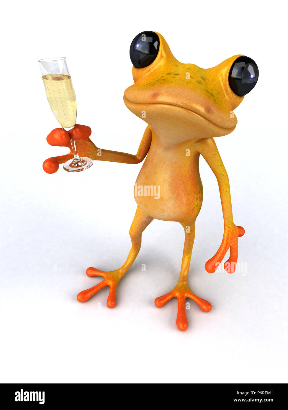Fun frog - 3D Illustration Stock Photo - Alamy