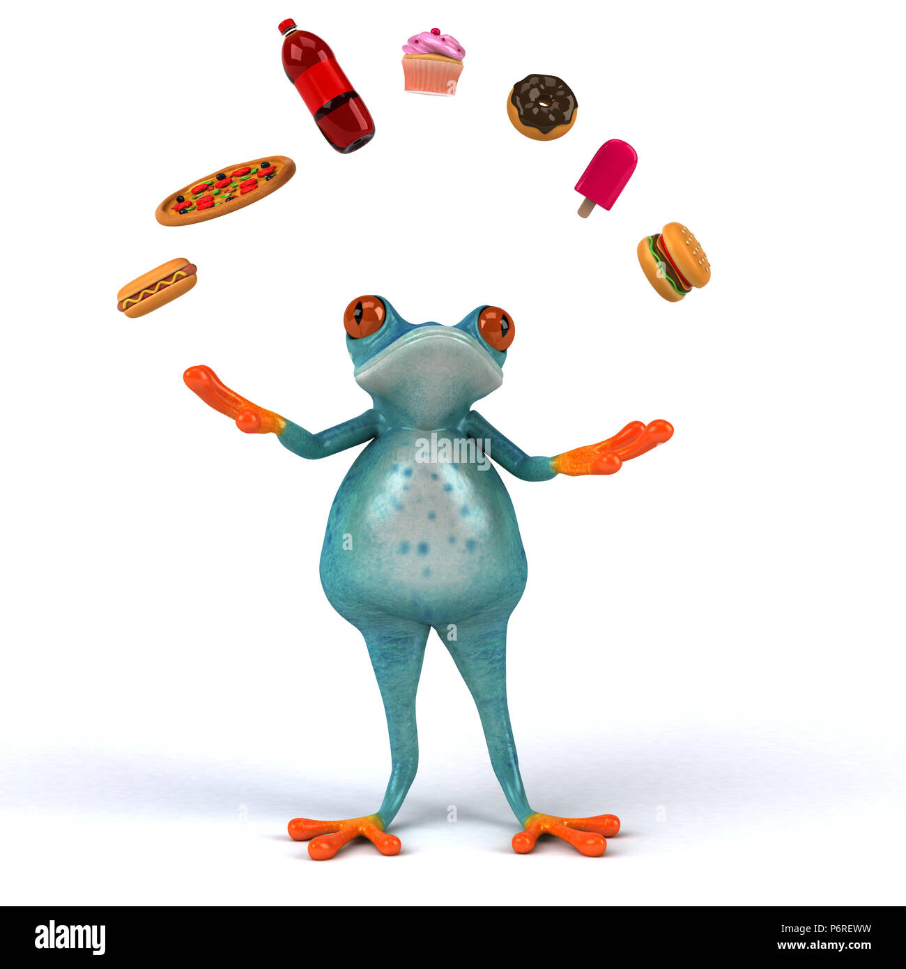 Fun frog - 3D Illustration Stock Photo - Alamy
