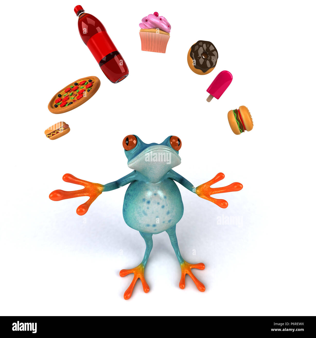 Fun frog - 3D Illustration Stock Photo - Alamy