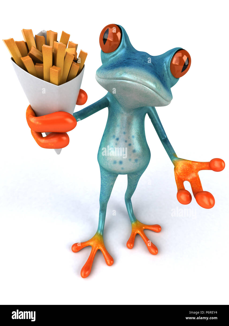 Fun frog- 3D Illustration Stock Photo - Alamy
