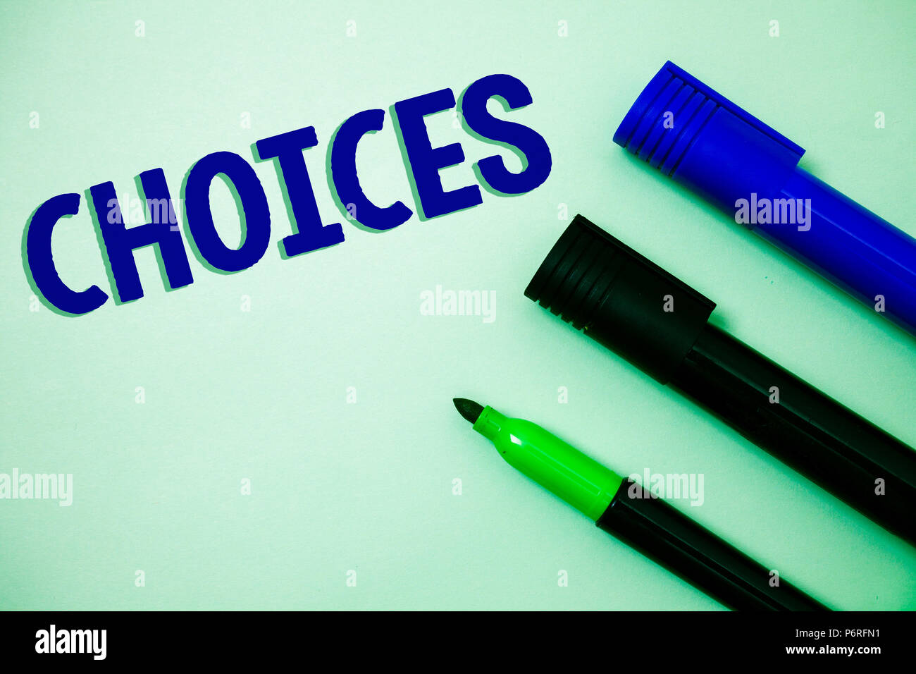 Handwriting text writing Choices. Concept meaning Preference Discretion ...