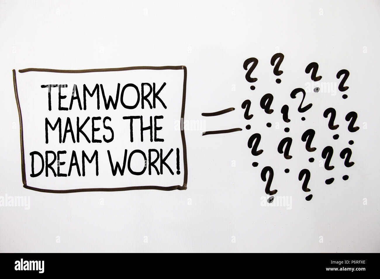 Text sign showing Teamwork Makes The Dream Work Call. Conceptual photo ...