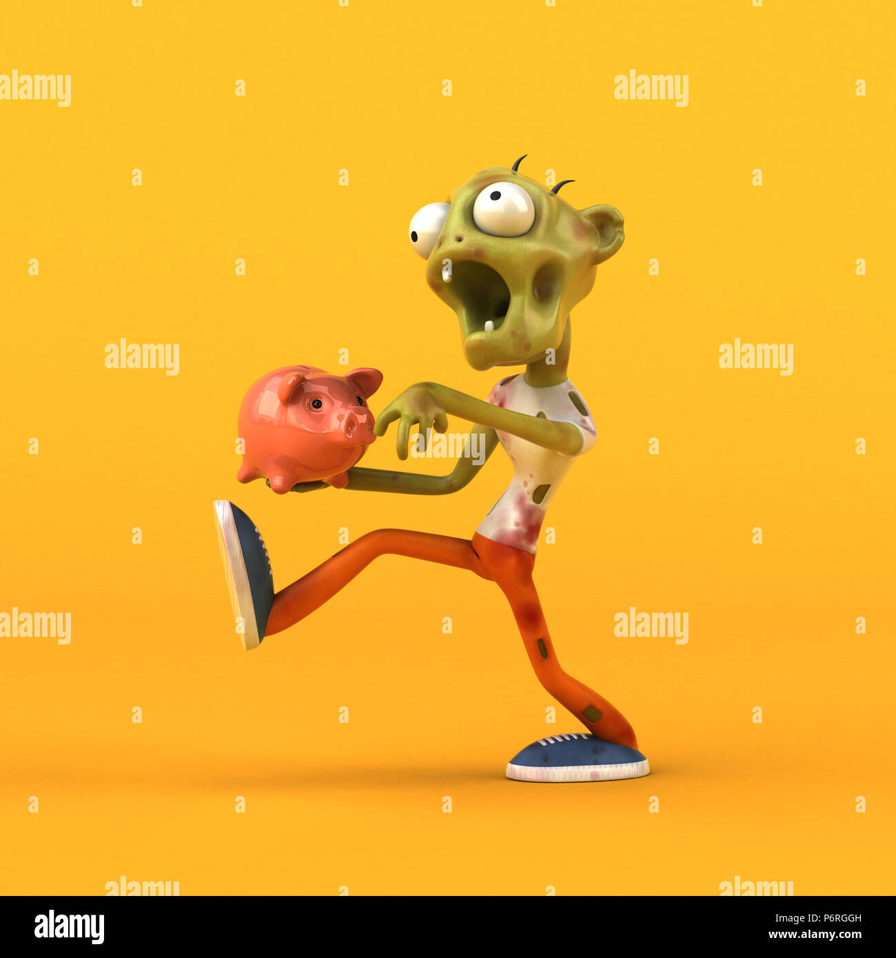 Fun zombie - 3D Illustration Stock Photo - Alamy