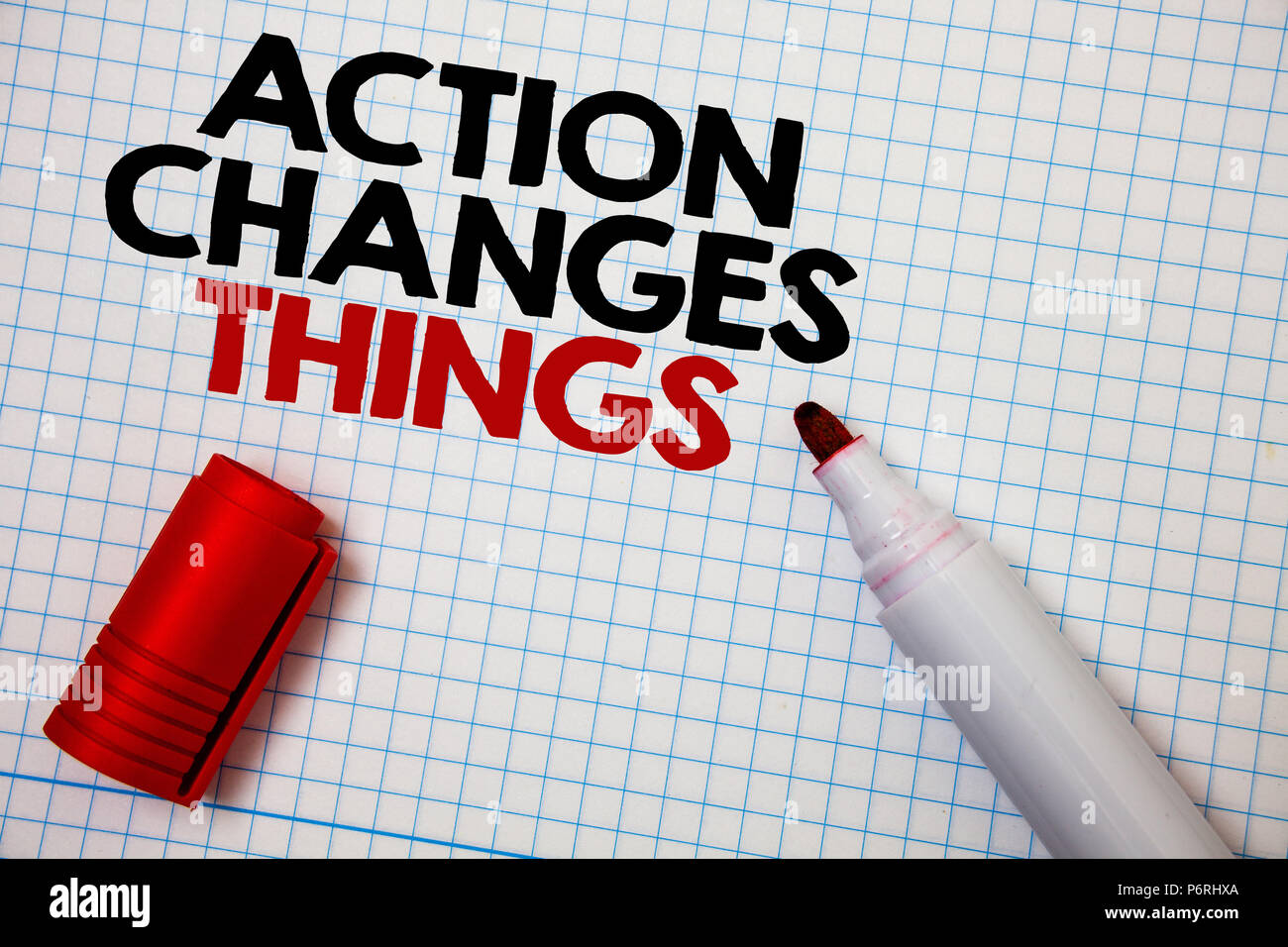 Writing note showing Action Changes Things. Business photo showcasing ...