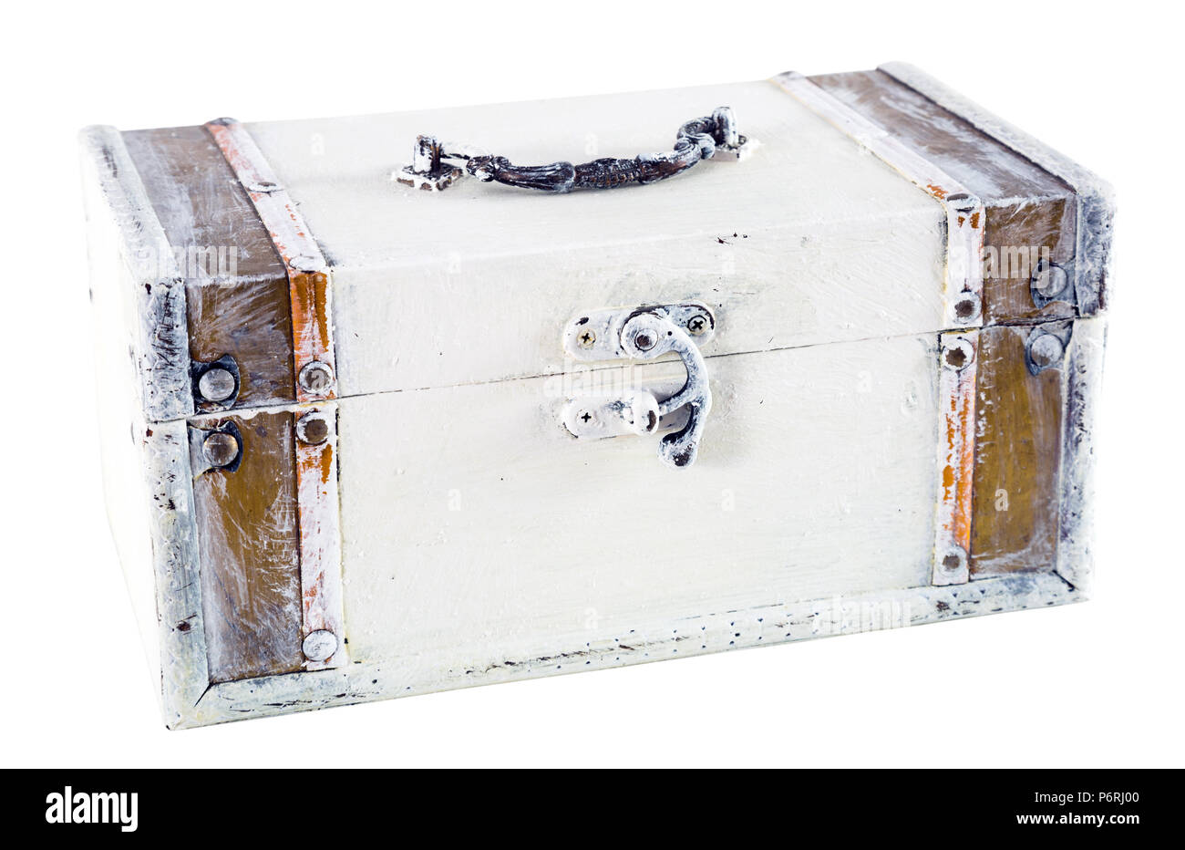 Old white box of small size for decoration and storage Stock Photo - Alamy