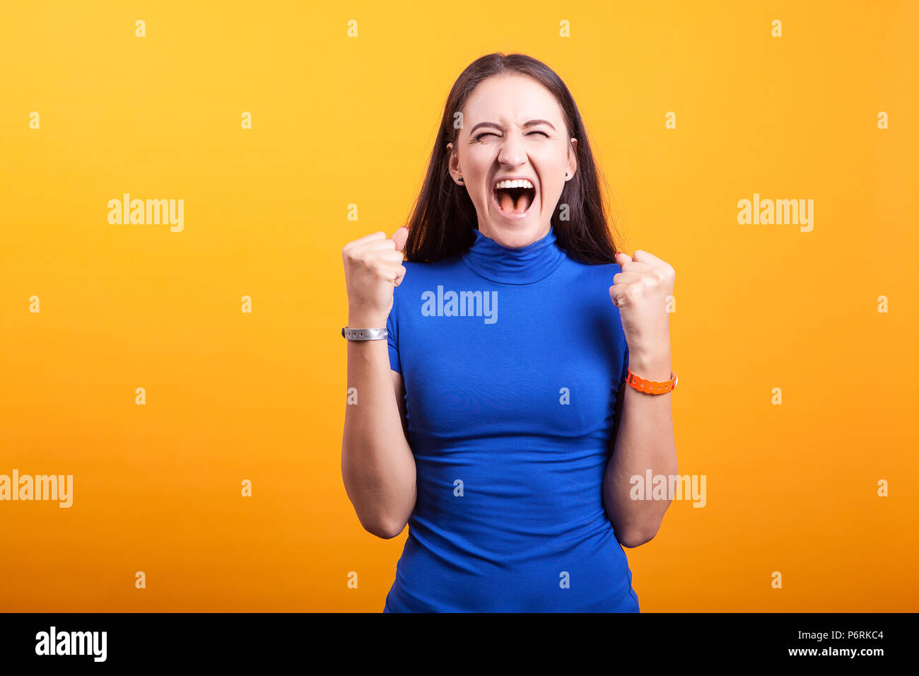 Girl yelling in frustration hi-res stock photography and images - Alamy