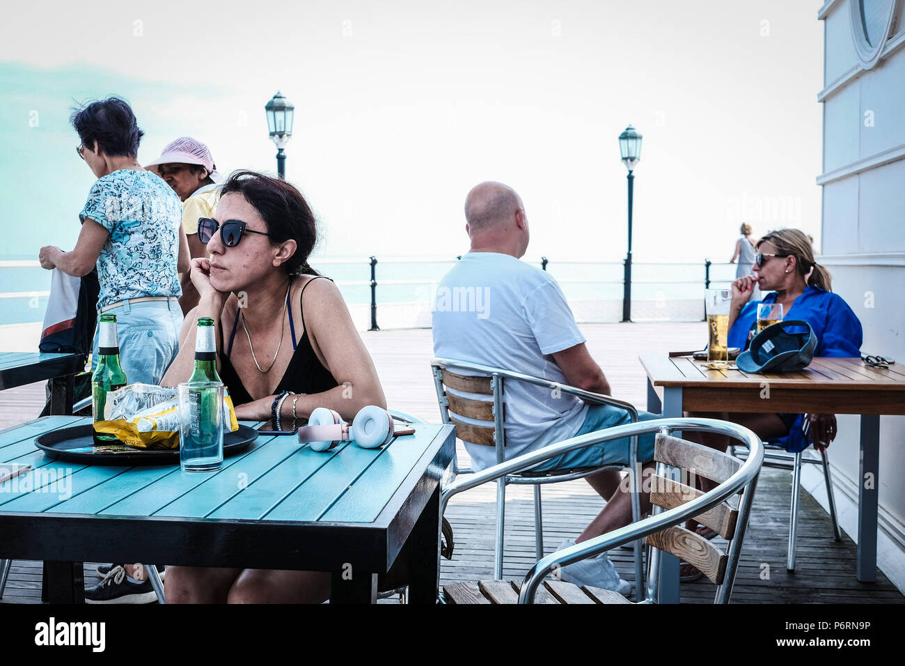 British Seaside life - A typical seaside pier scene Stock Photo - Alamy
