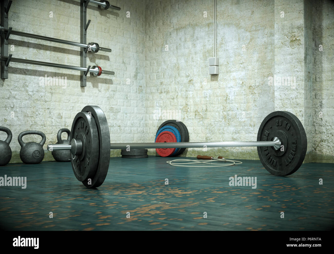 Barbell black blue plates hi-res stock photography and images - Alamy