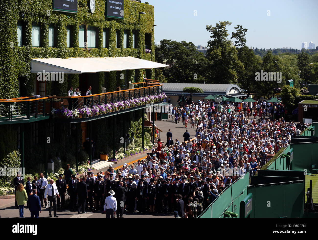 Spectators are led into the grounds at the start of day One of the ...