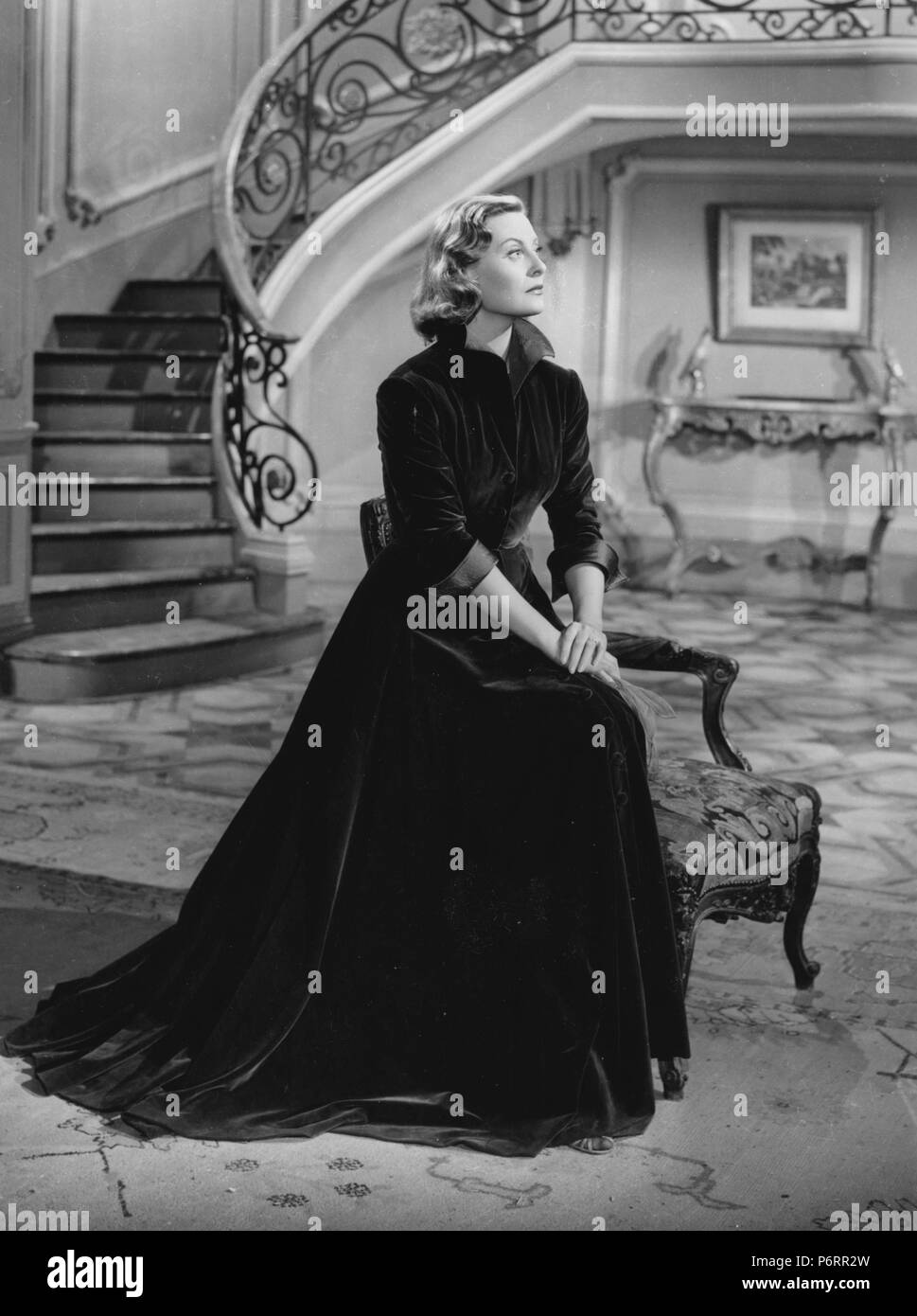 Long velvet dress Black and White Stock Photos & Images - Alamy