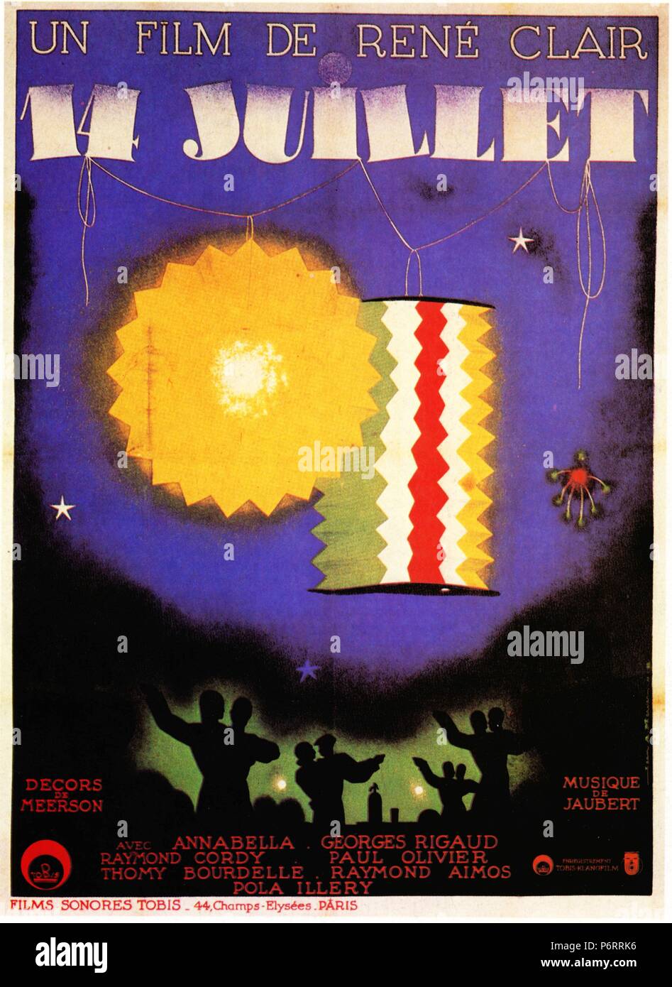 14 Juillet Quatorze Juillet Year : 1933 - France Director : Rene Clair Poster (Fr Stock Photo ...