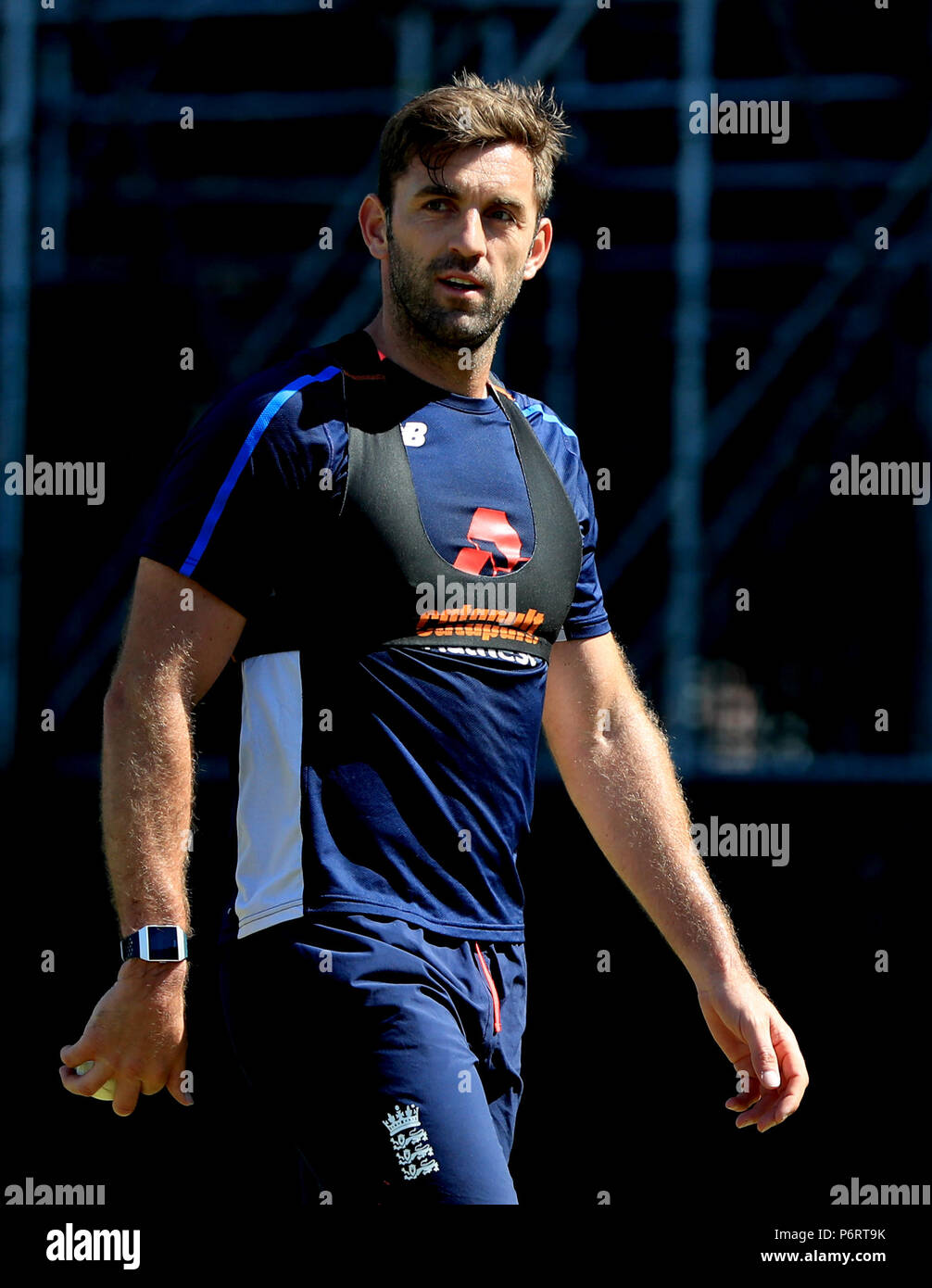 England's Liam Plunkett during the nets session at The Emirates Old ...