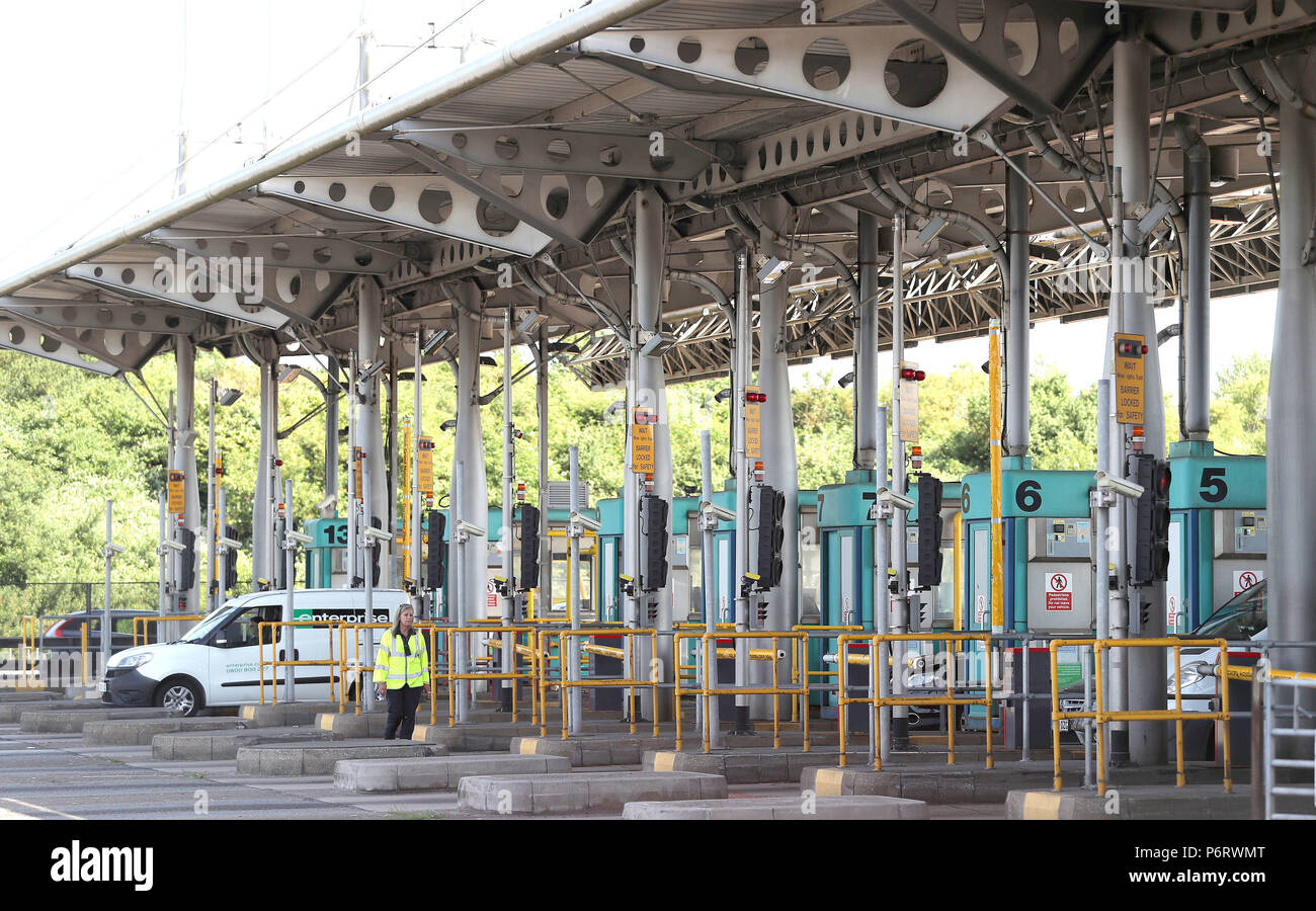 The toll booths on the Second Severn Crossing on the M4, which is being ...