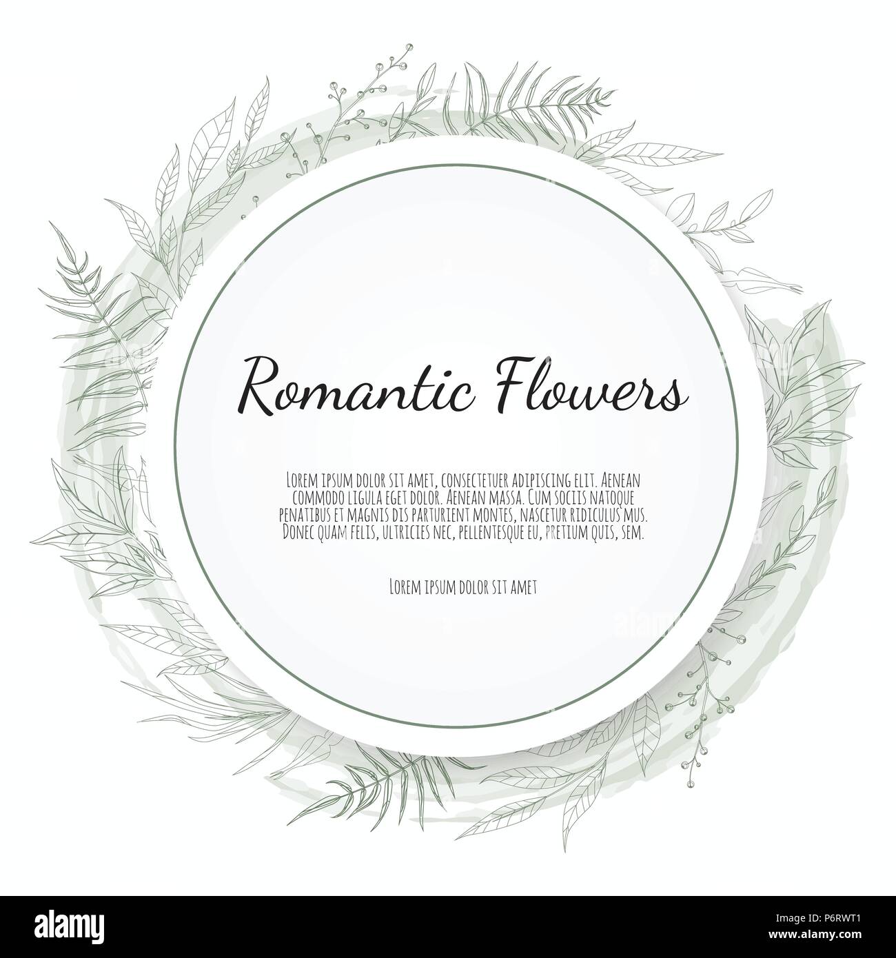 Vector floral design card. Wreath of leaves. Fall of the leaves Stock ...