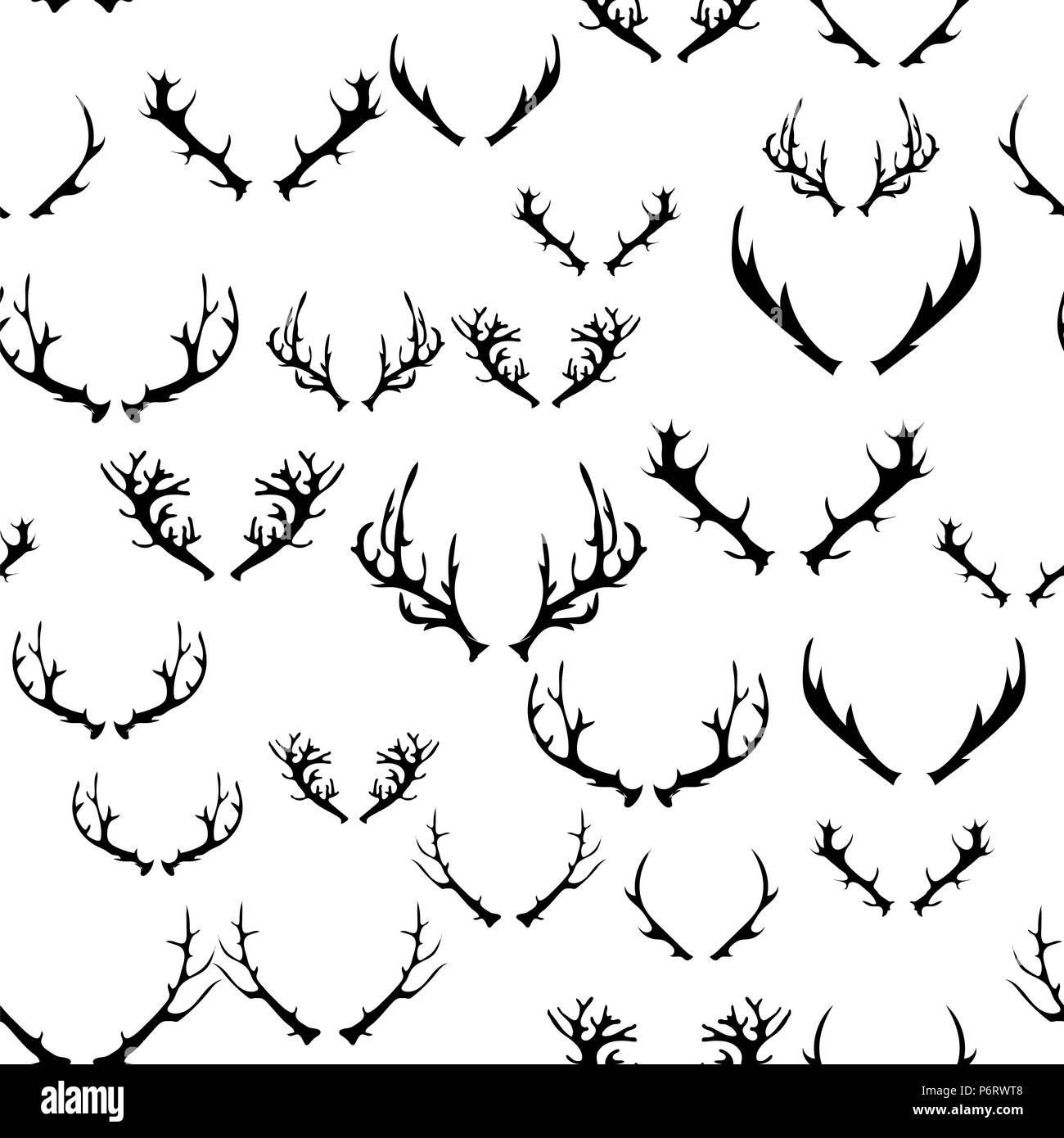 Different Animal Horns Seamless Pattern Stock Photo - Alamy
