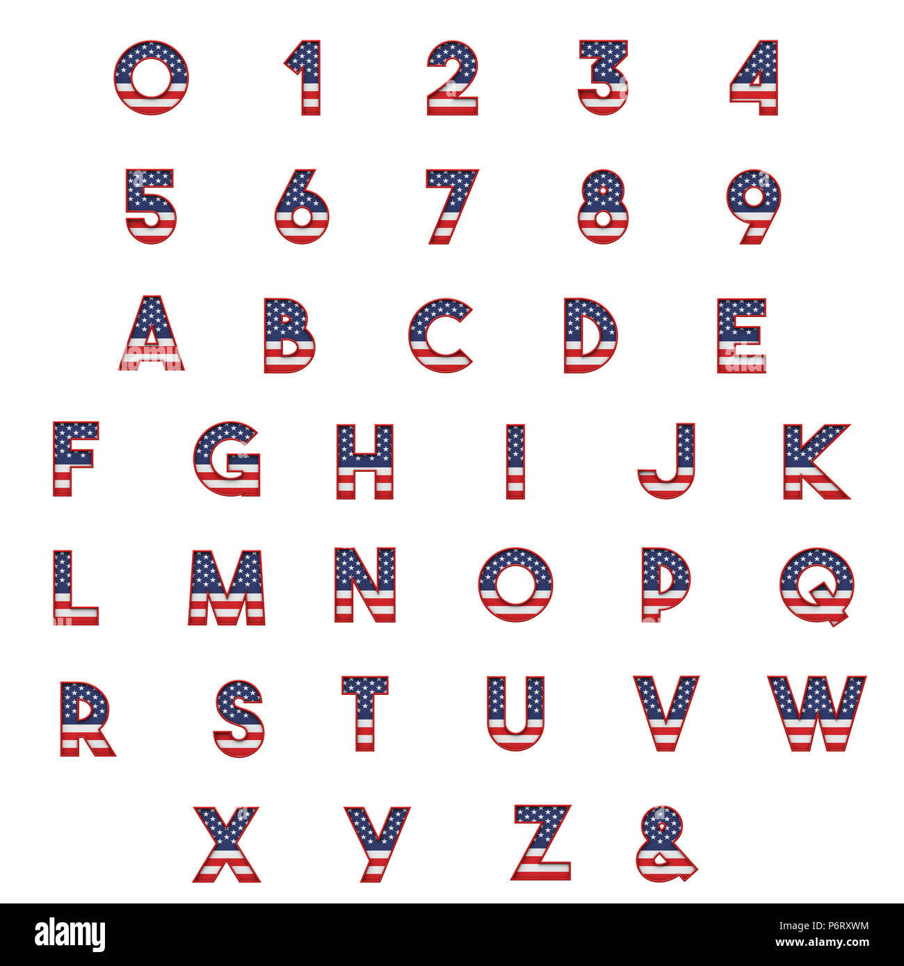 America 3d Lettering Stars Stripes Stock Photos & America 3d Lettering ...