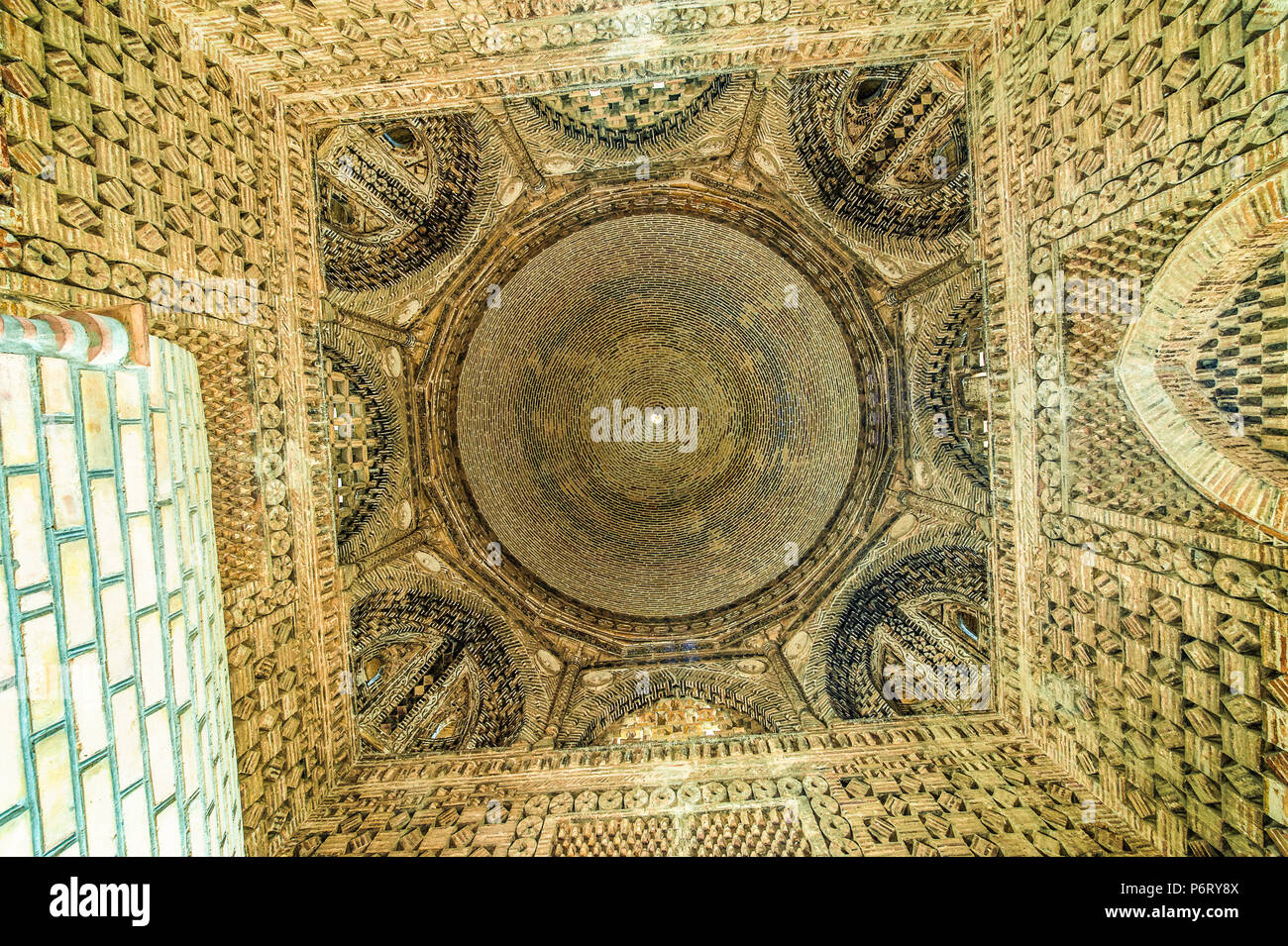 The ceiling of the interor of the Mausoleum Ismail Samani, in Bukhara ...