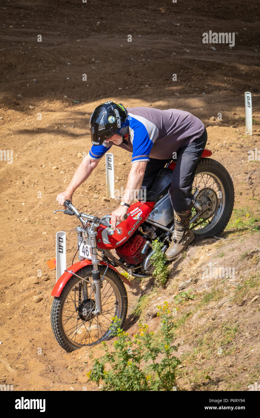 Moto-X Trials event at Cadders Hill, Lyng, Norfolk, UK Stock Photo - Alamy