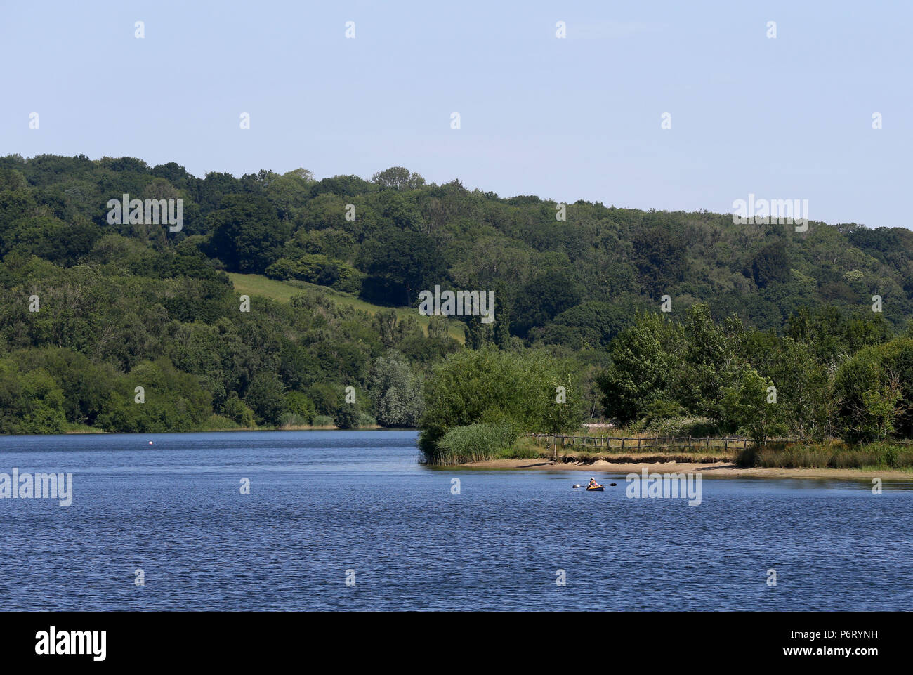 A view of the water level in Ardingly reservoir in Sussex. Parts of ...
