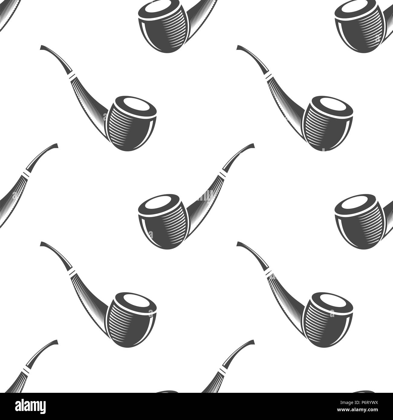 Wooden Smoking Pipe Silhouette Seamless Pattern Stock Photo - Alamy